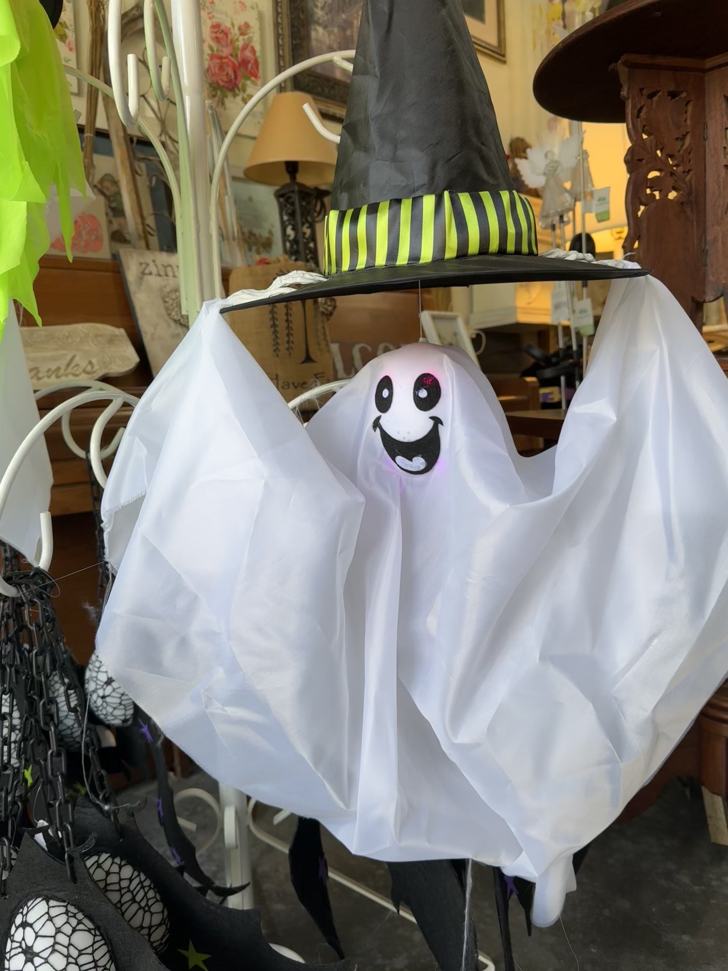 Animated Witch Hat Ghost with Color-Changing LED Lights and Sound – Two ...